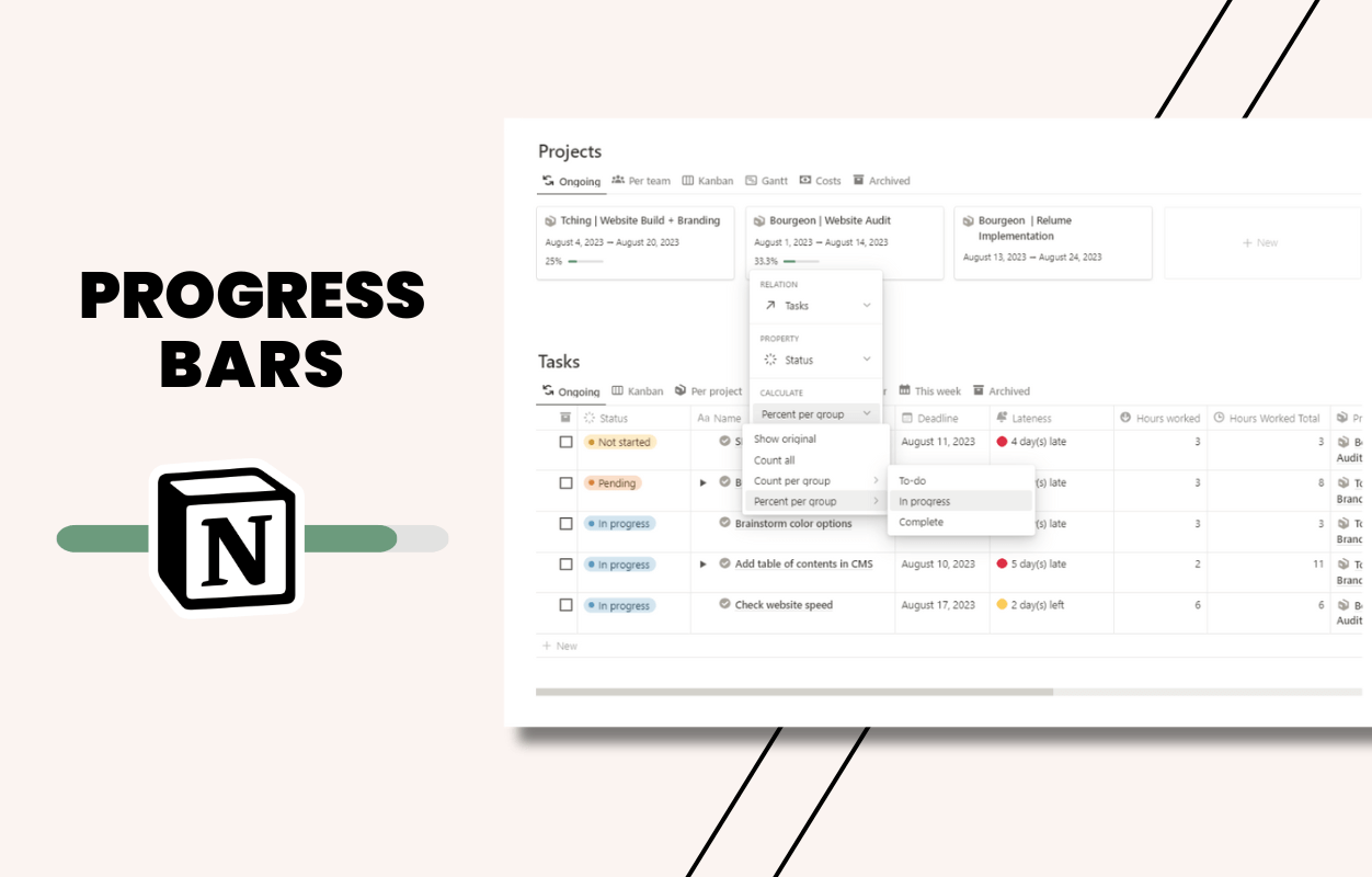 Notion Progress Bar Tutorial & Life Progress Bar Formula